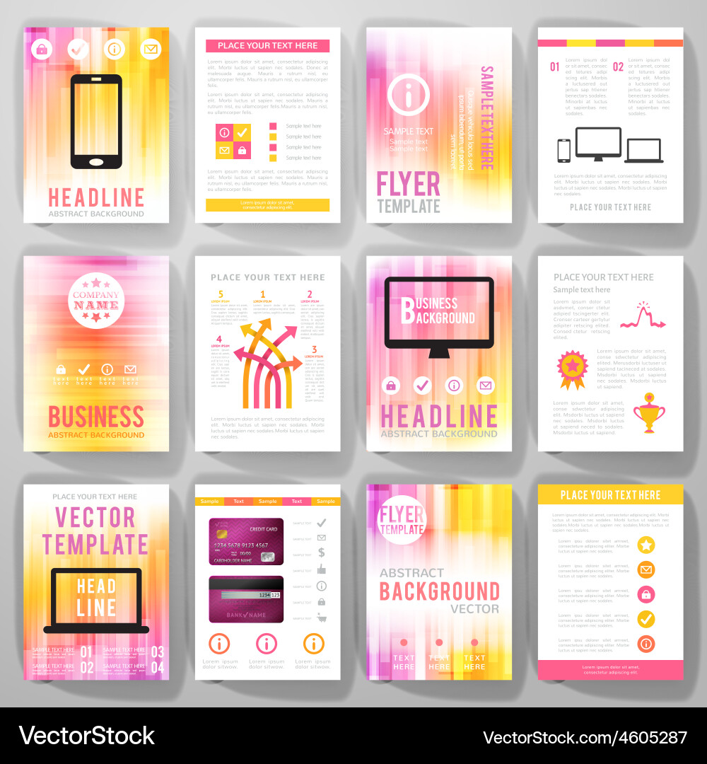 Set of abstract bright background for flyer Vector Image