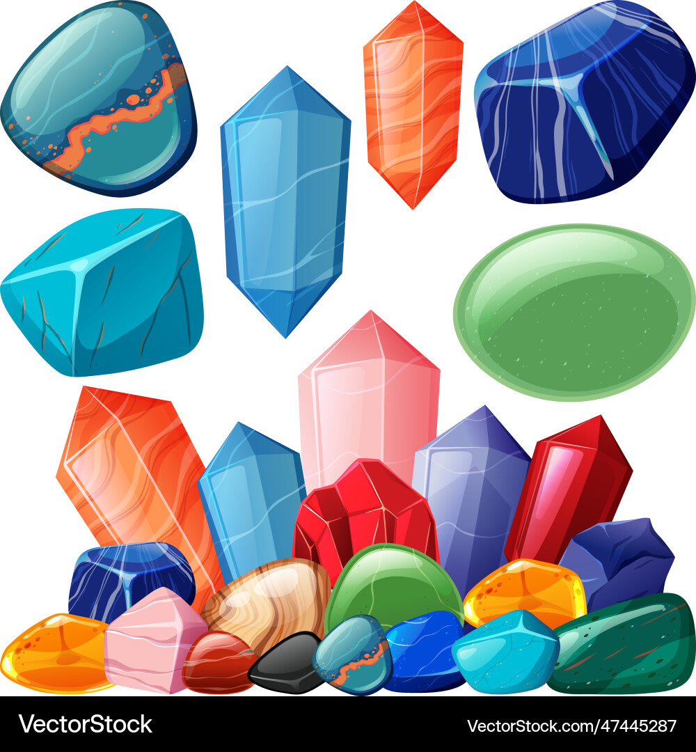 Set of lucky gem stone Royalty Free Vector Image