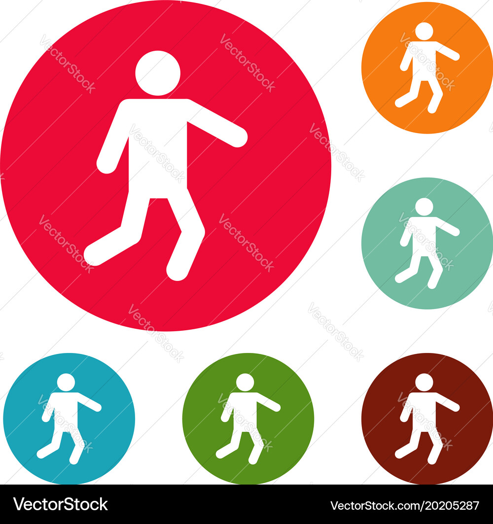 Stick figure stickman icons circle set Royalty Free Vector