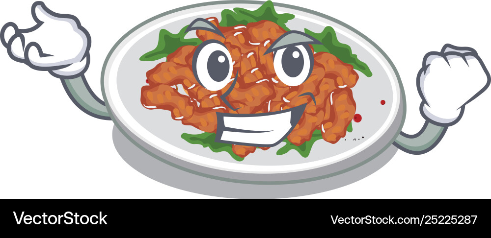 Successful sesame chicken isolated with the Vector Image