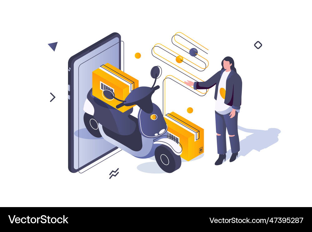 Transportation logistics concept in 3d isometric Vector Image