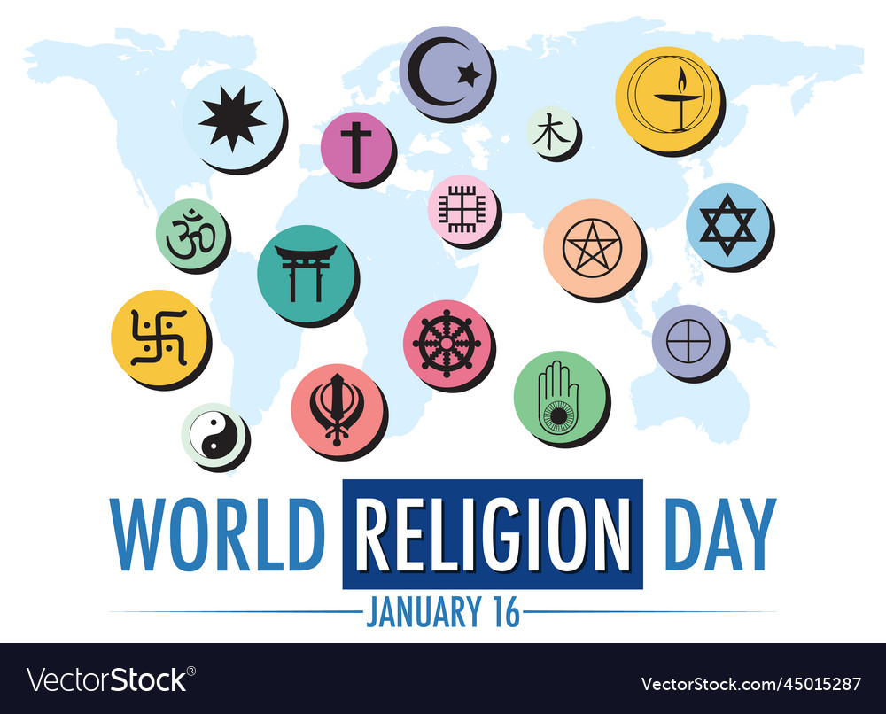 World religion day banner design Royalty Free Vector Image
