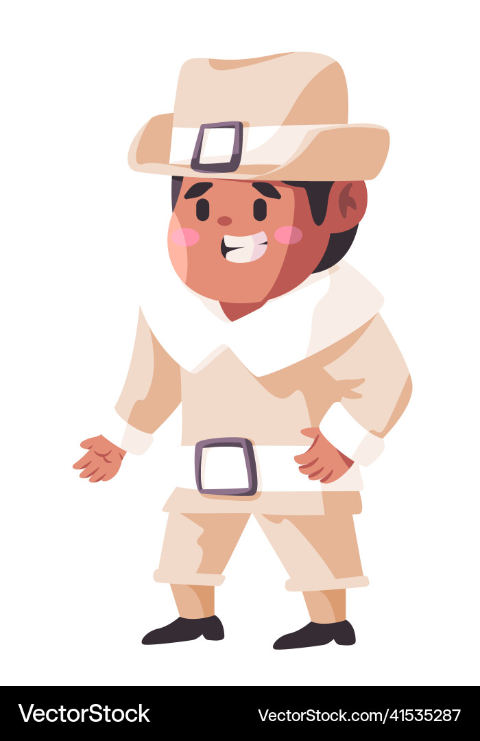 Young boys wearing explorer traditional old style Vector Image