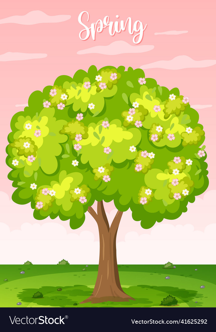 A tree with flowers in spring season Royalty Free Vector
