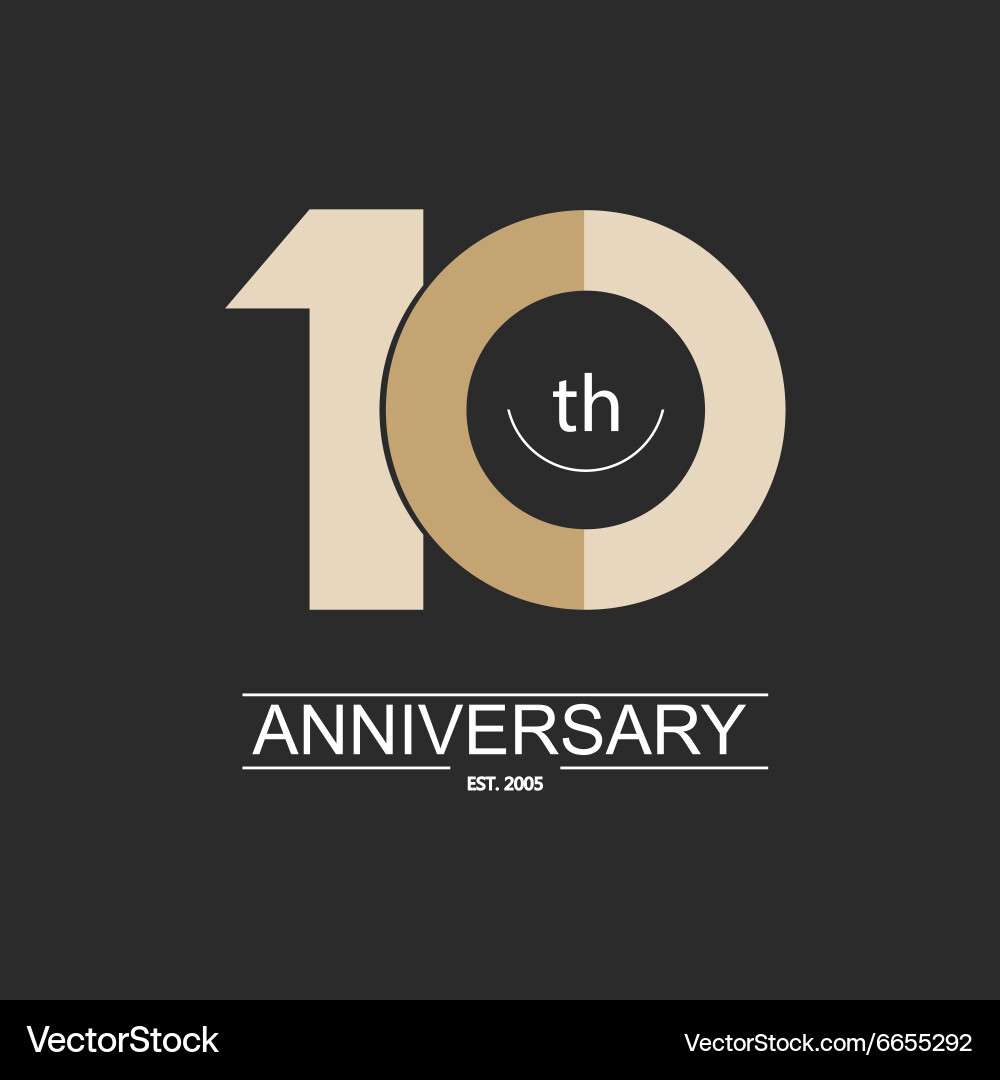 Anniversary icon with abstract elements Royalty Free Vector