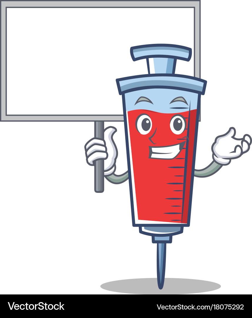 Bring board syringe character cartoon style Vector Image