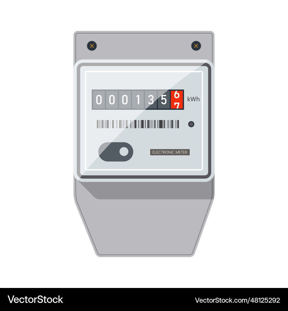 Electric energy meter power supply meter Vector Image