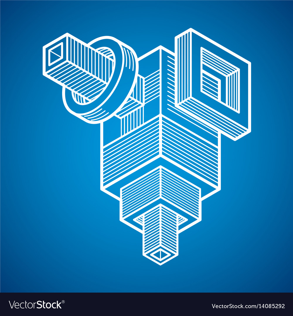 Engineering three-dimensional construction Vector Image