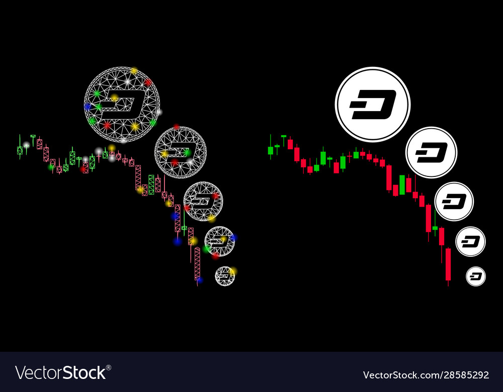 Flare mesh carcass candlestick chart dashcoin Vector Image Flare mesh carcass candlestick chart dashcoin Vector Image