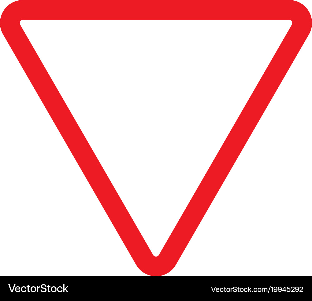Give way sign icon on white background Royalty Free Vector