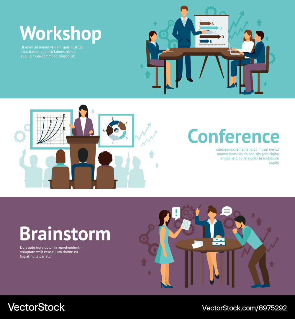 Horizontal banners of business training Royalty Free Vector