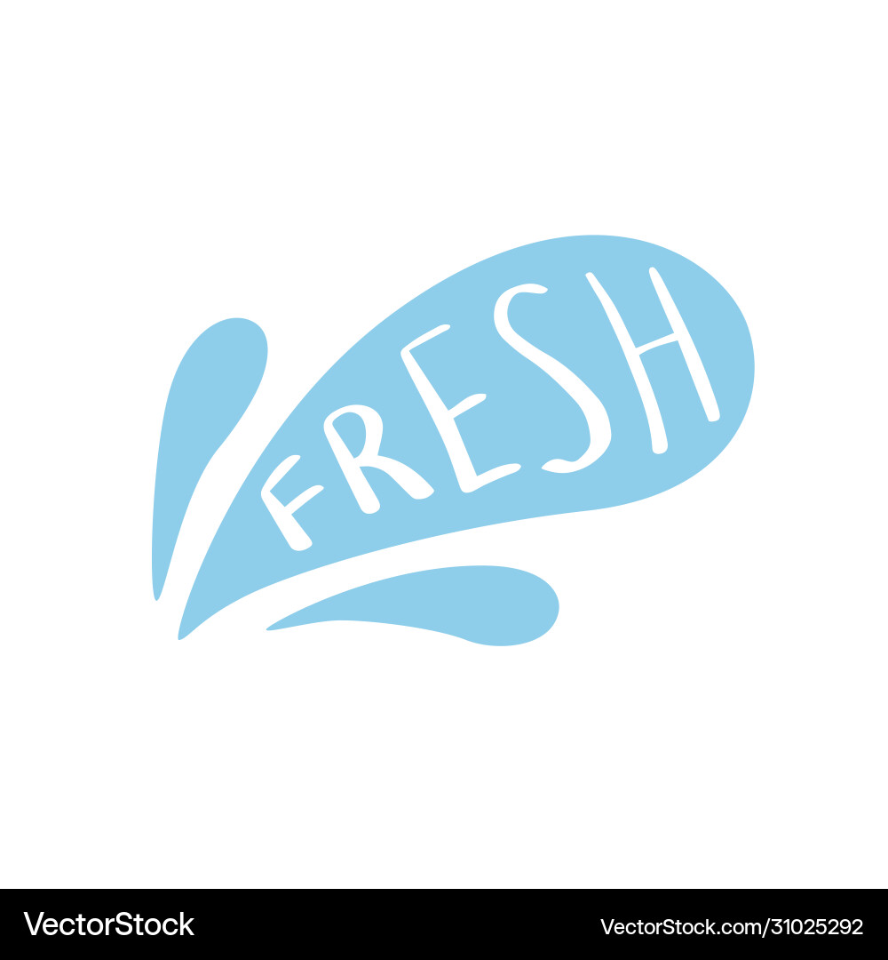 Icon fresh in form a drop water splash Royalty Free Vector