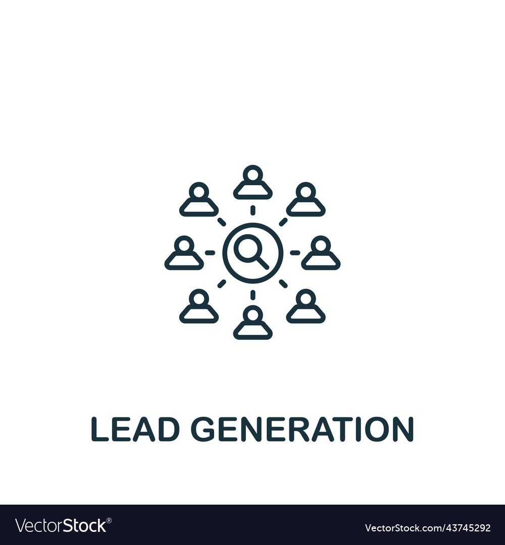 Lead generation icon line simple Royalty Free Vector Image