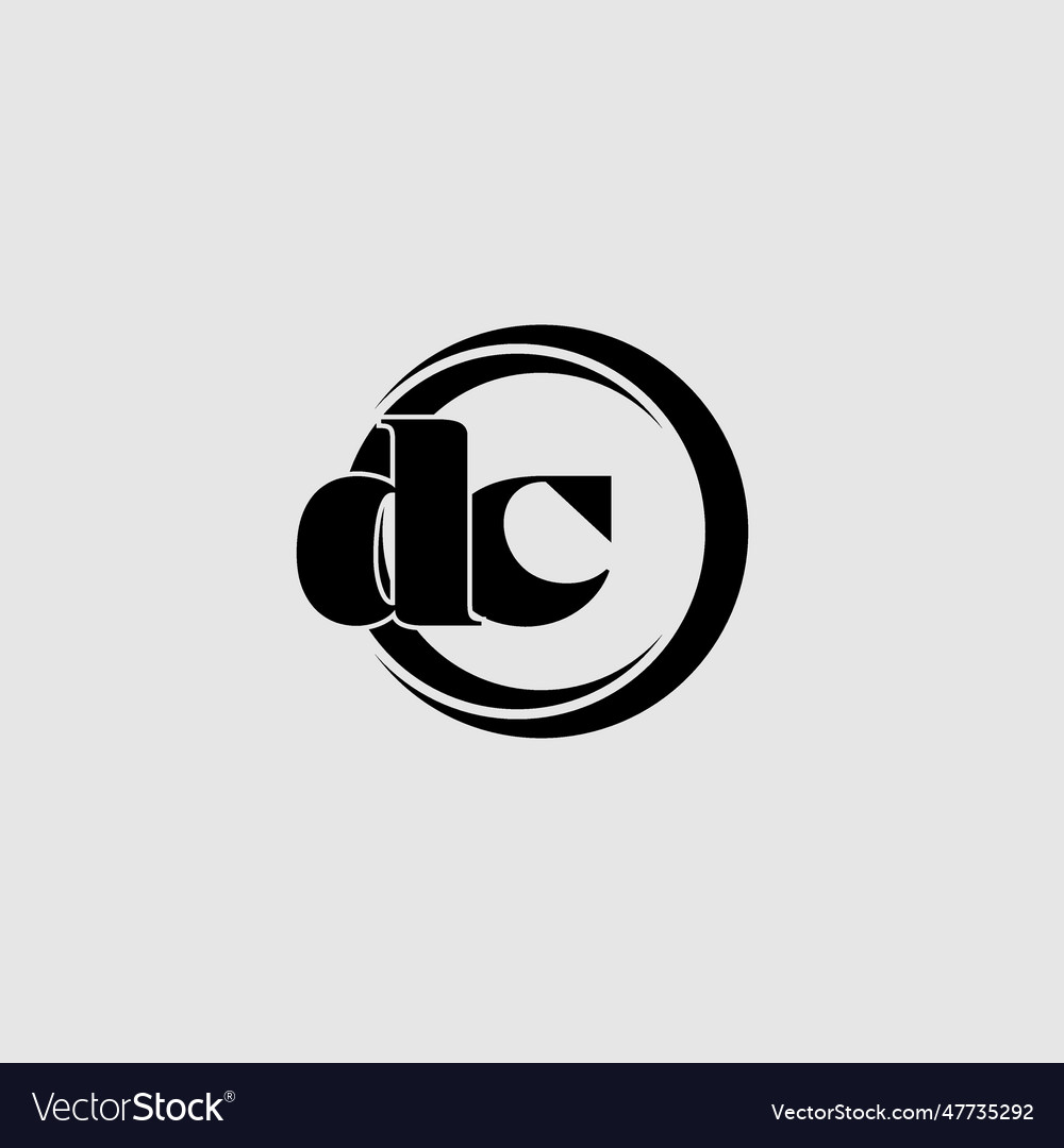 Letters dc simple circle linked line logo Vector Image