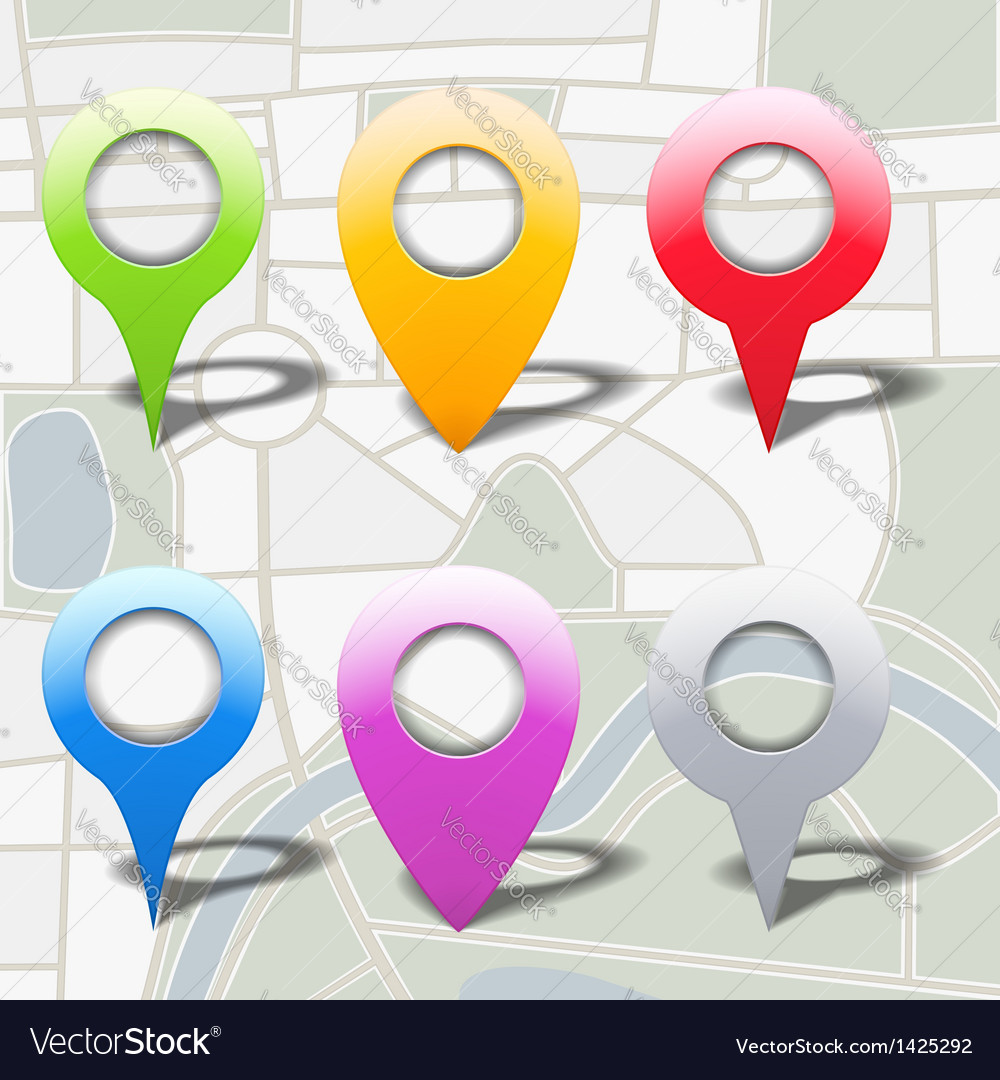 Map markers Royalty Free Vector Image - VectorStock