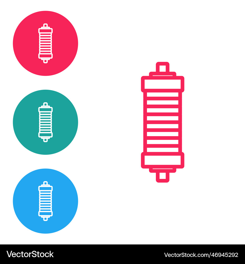 Red line shock absorber icon isolated on white Vector Image
