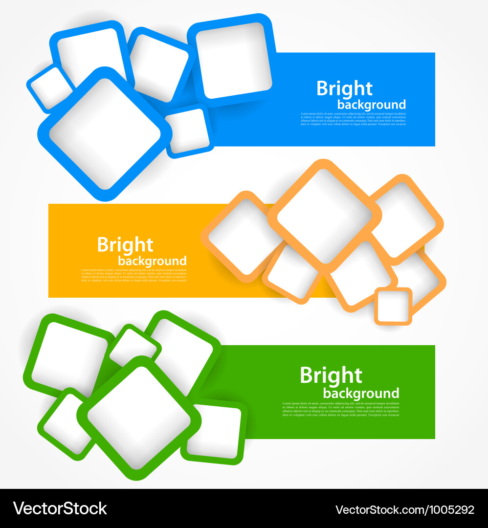 Set of banners with squares Royalty Free Vector Image
