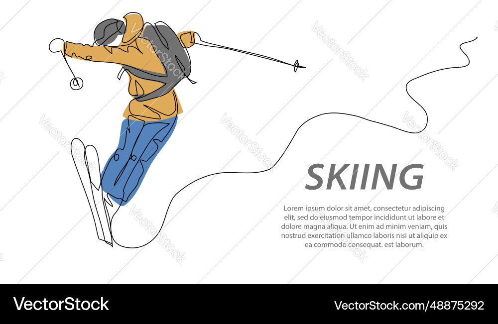 Skier jumps background banner poster ski Vector Image