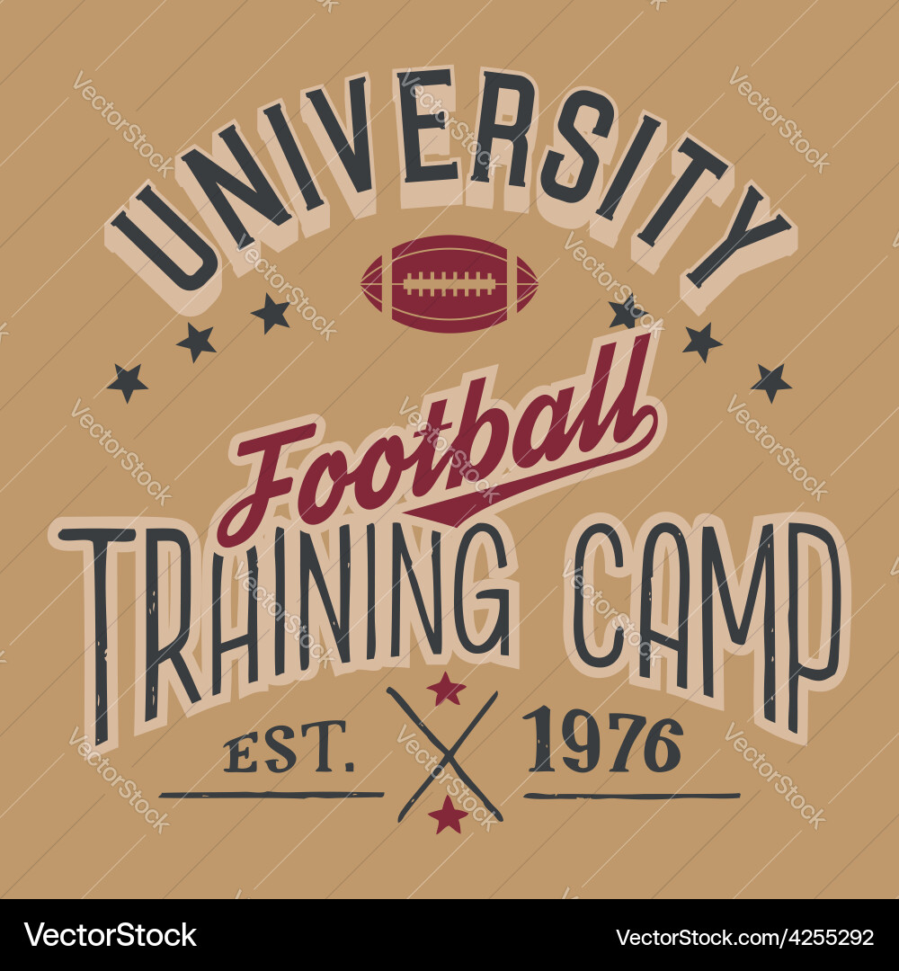 University football training camp Royalty Free Vector Image
