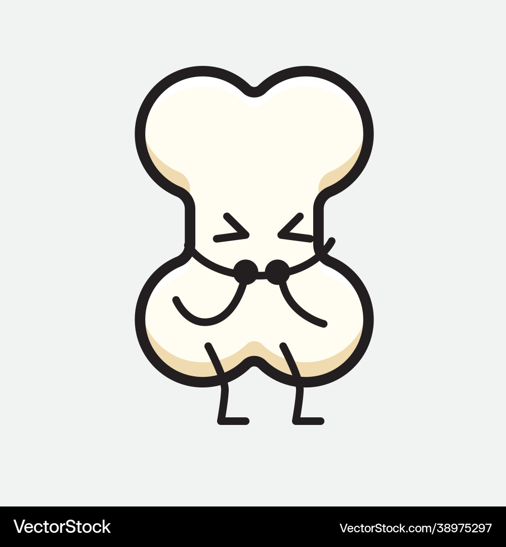 Bone character with cute face and simple body Vector Image