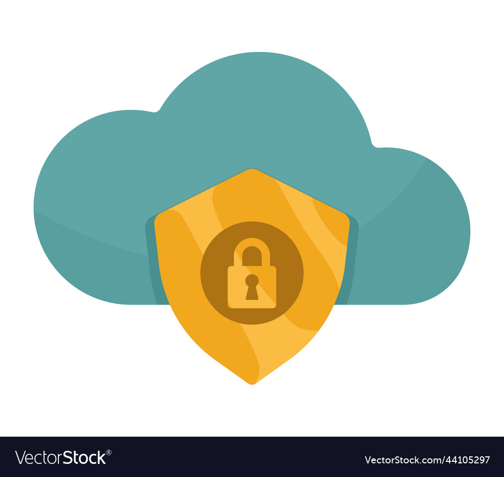 Cloud computing with padlock Royalty Free Vector Image