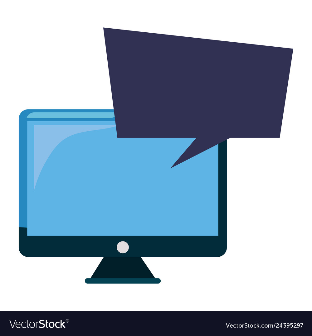Computer speech bubble Royalty Free Vector Image
