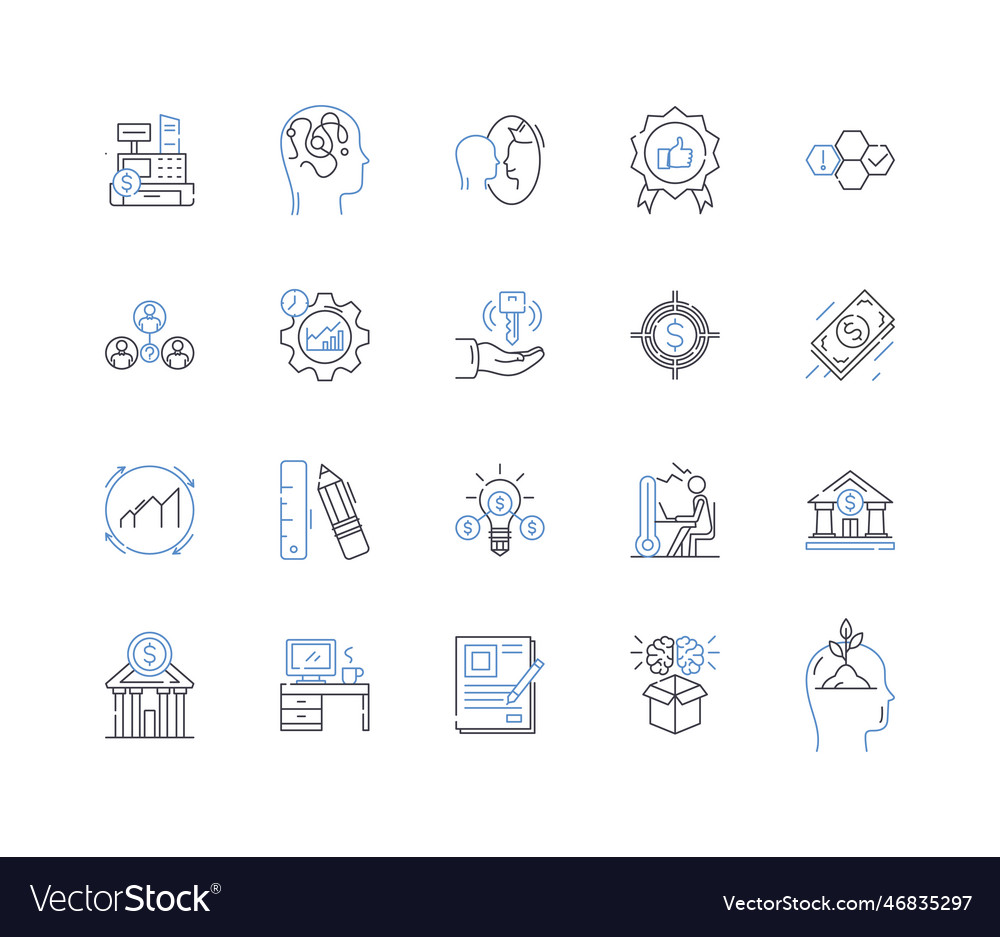 Employee retention line icons collection loyalty Vector Image Employee retention line icons collection loyalty Vector Image