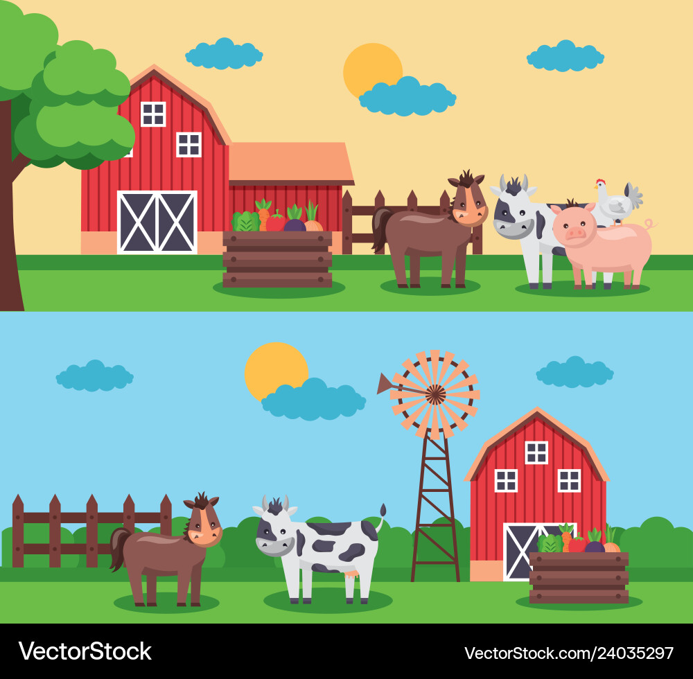Farm fresh cartoon Royalty Free Vector Image - VectorStock