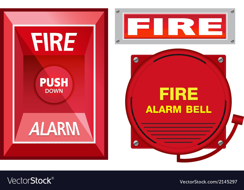 Fire alarm safety set Royalty Free Vector Image