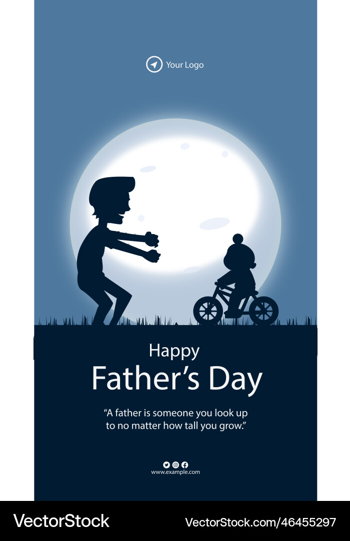 Happy fathers day portrait template Royalty Free Vector
