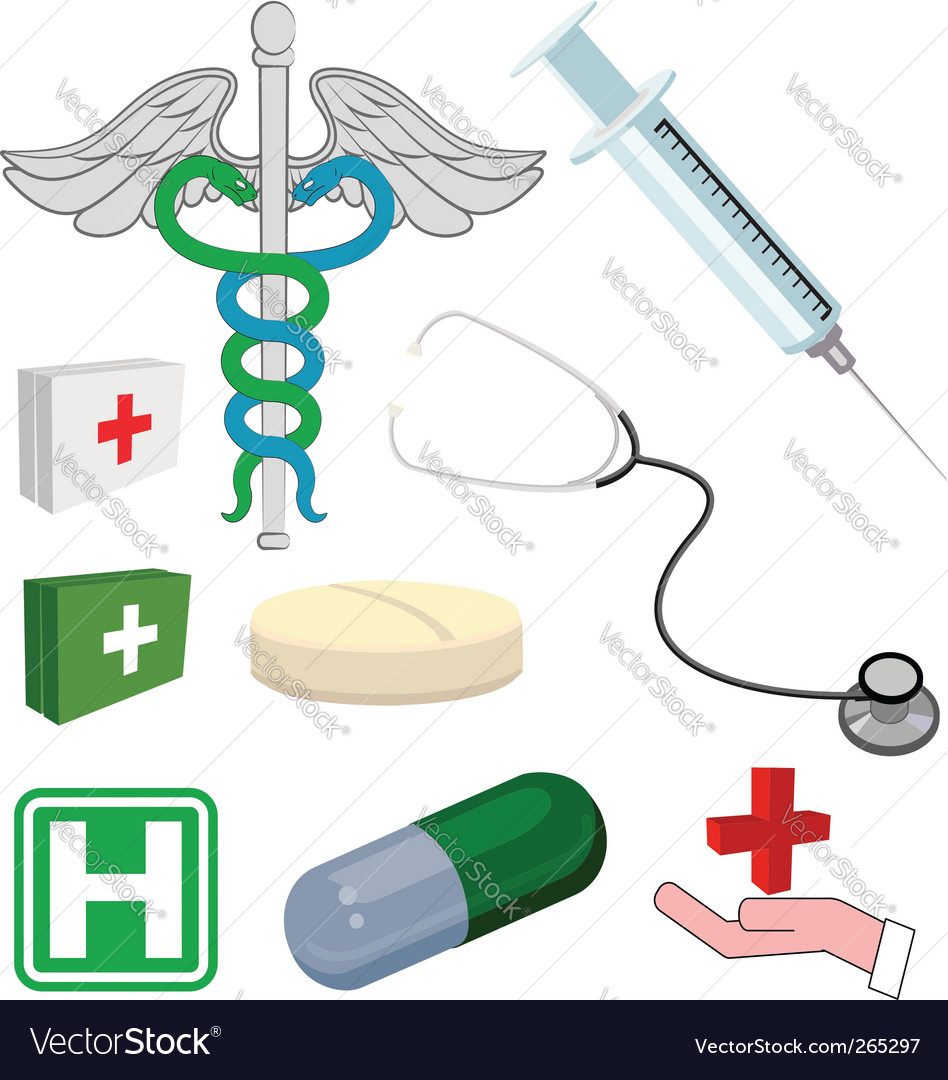Medical objects Royalty Free Vector Image - VectorStock