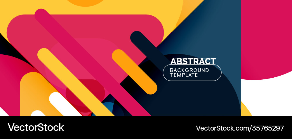 Modern geometric round shapes and dynamic lines Vector Image