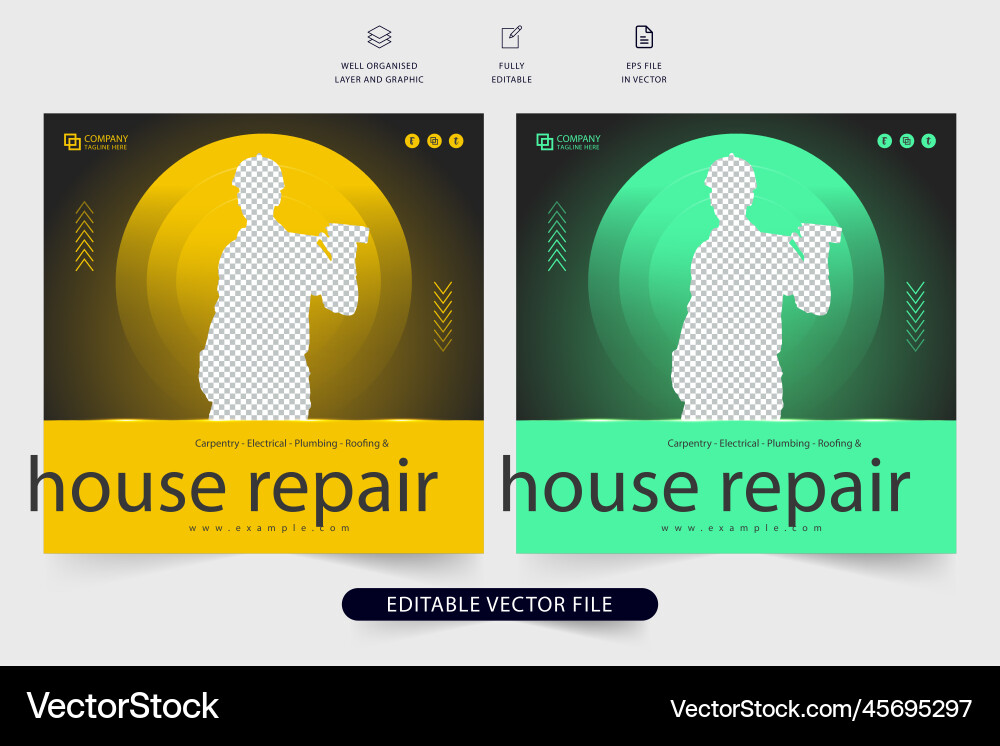 Modern handyman business advertisement template Vector Image