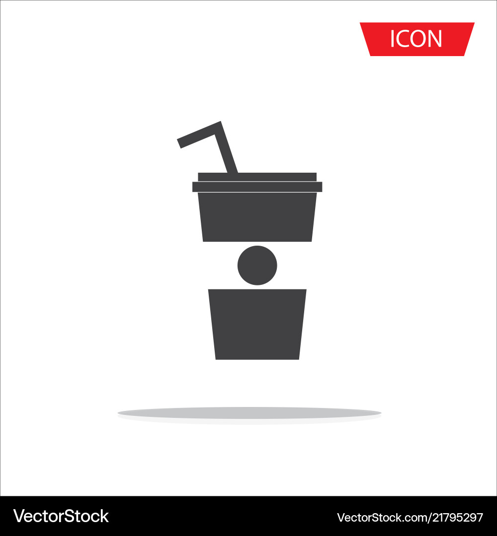 Paper cup icon isolated on white background Vector Image
