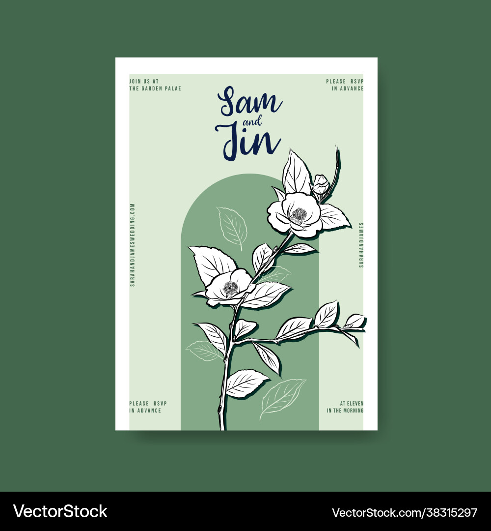 Poster template with wedding ceremony concept Vector Image