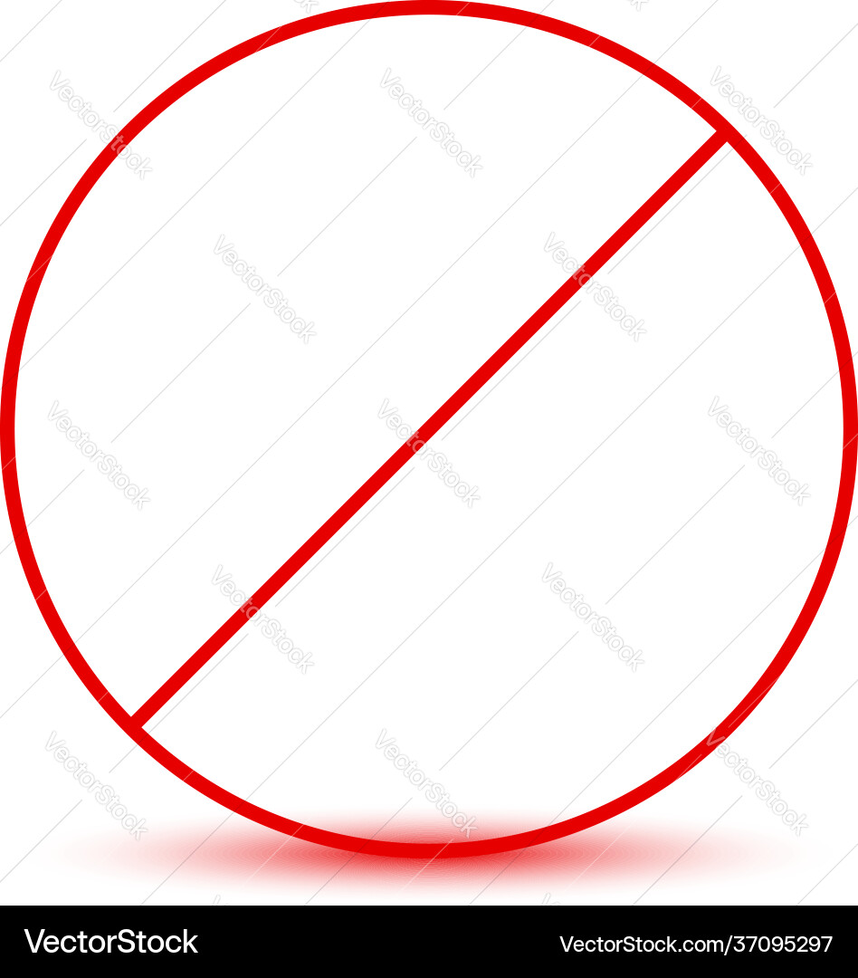 Prohibition-restriction sign icon no entry Vector Image