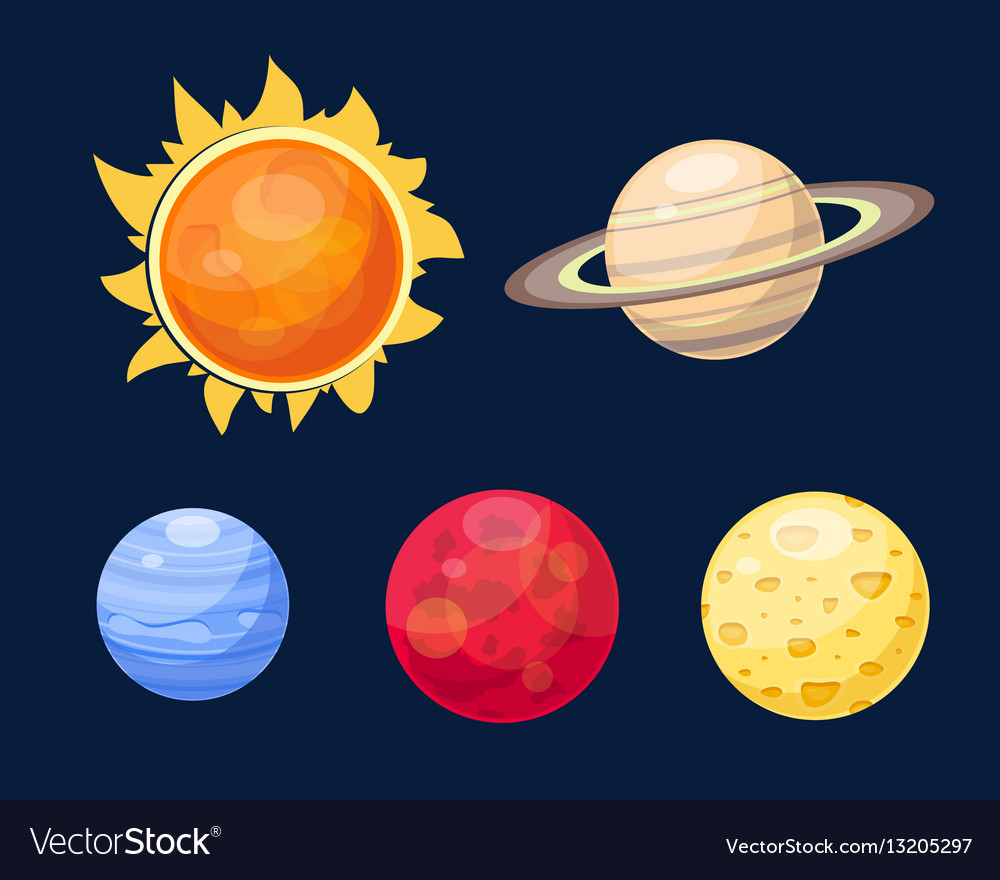 Space planets star Royalty Free Vector Image - VectorStock