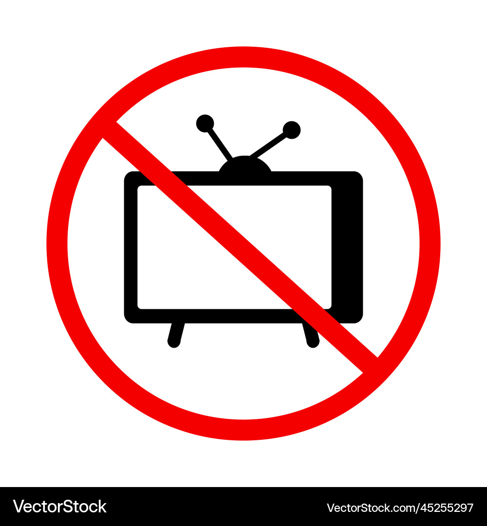 Tv prohibition icon or watching restriction Vector Image