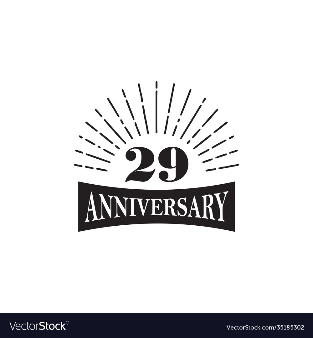 29th Year Anniversary Logo Design Royalty Free Vector Image