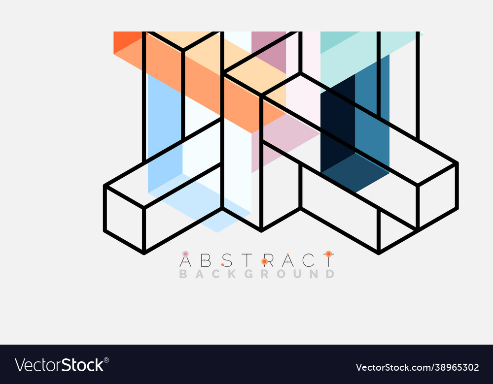 Abstract background 3d cubes cubic elements Vector Image