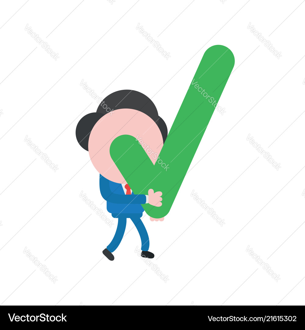 Businessman character walking and holding check Vector Image