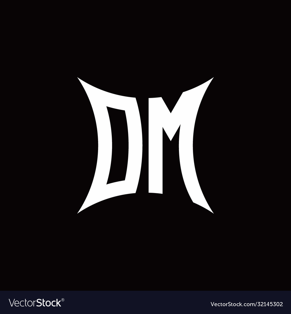 Dm monogram logo with sharped shape design Vector Image