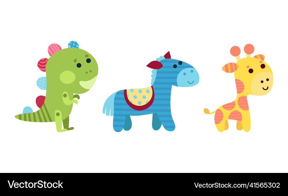 Fluffy toy sewn from textile and stuffed Vector Image