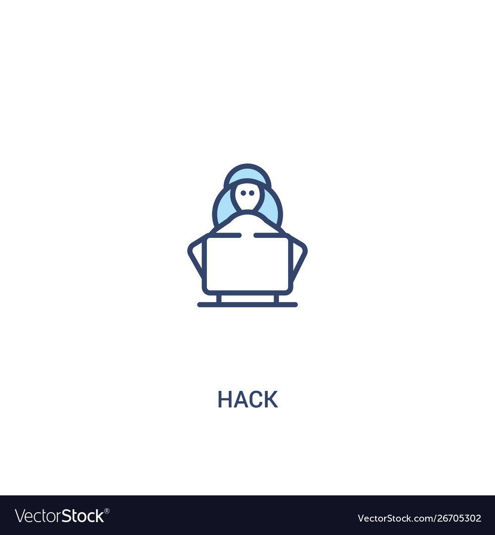 Hack concept 2 colored icon simple line element Vector Image