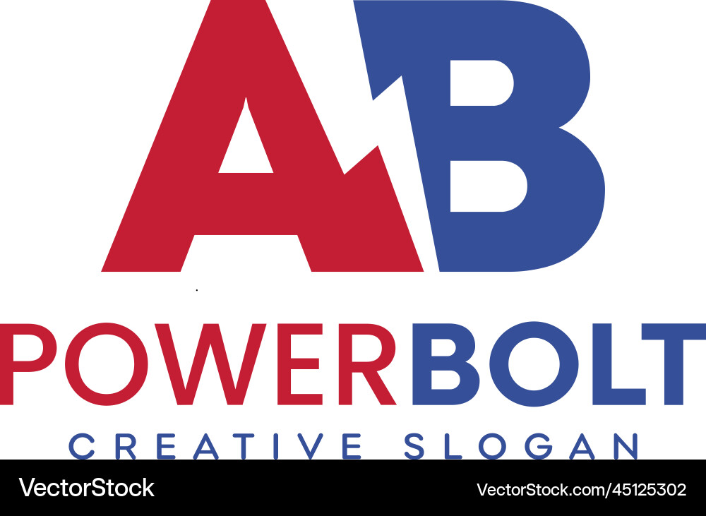 Letter ab electric power bolt logo Royalty Free Vector Image