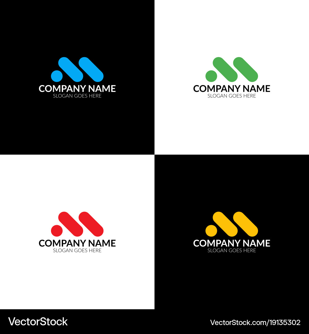 M minimalism logo icon from letters m Royalty Free Vector