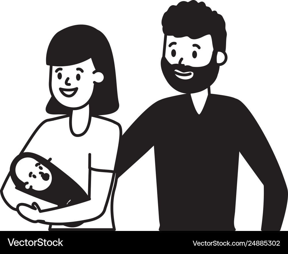 Mom dad and baby Royalty Free Vector Image - VectorStock