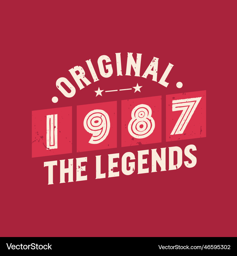 Original 1987 the legends 1987 vintage retro Vector Image