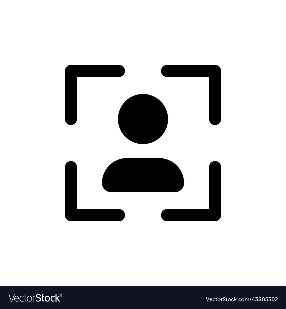 Profile image black glyph ui icon Royalty Free Vector Image