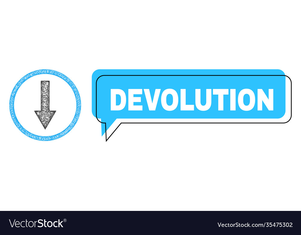 Shifted devolution chat balloon and linear down Vector Image